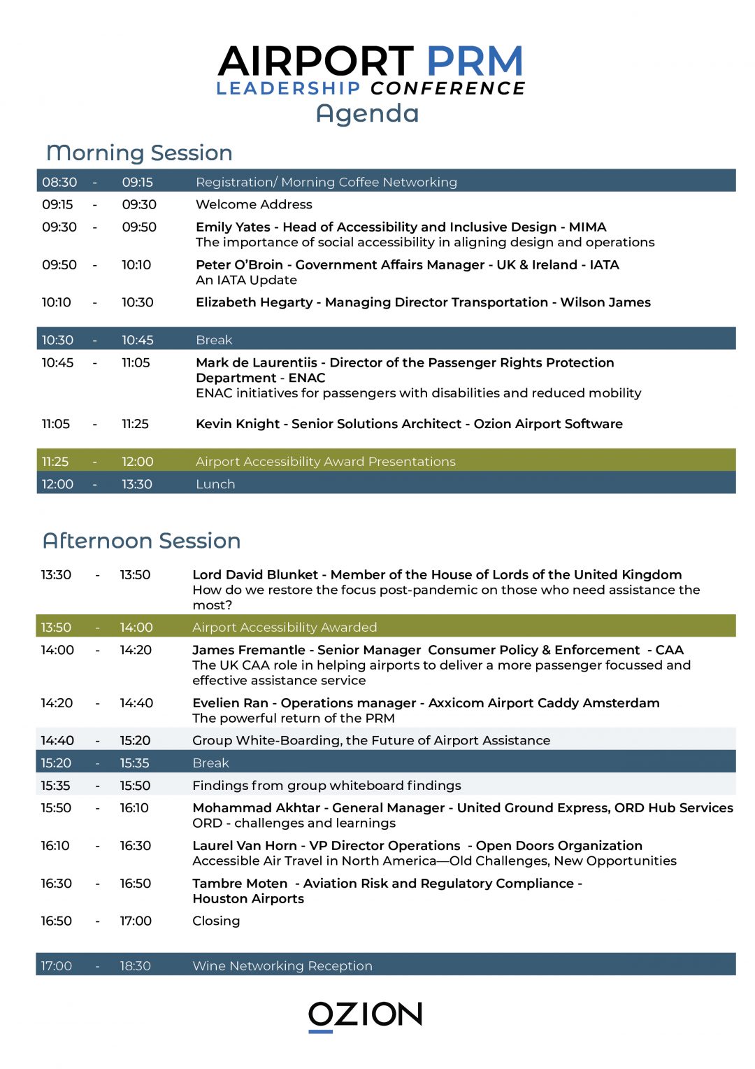 Airport PRM Leadership Conference 2022 - Ozion Airport